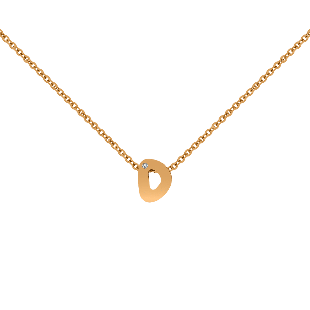 0.01CT Diamond Letter ''D'' Pendant in 14K Gold - Acrodia