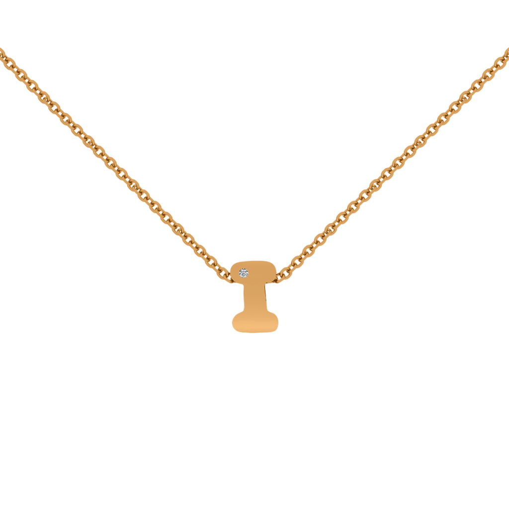 0.01CT Diamond Letter ''I'' Pendant in 14K Gold - Acrodia