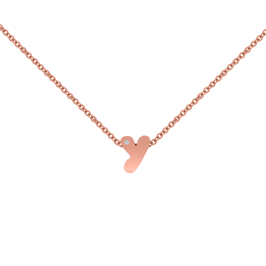 0.01CT Diamond Letter ''Y'' Pendant in 14K Gold - Acrodia