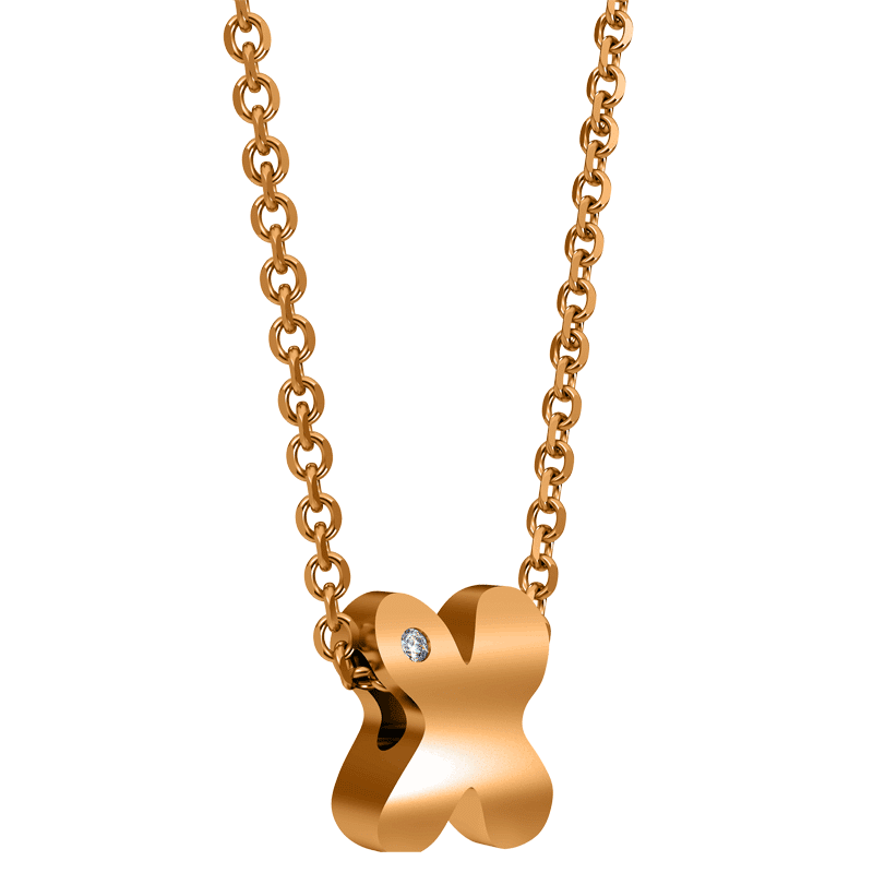 0.01CT Diamond Letter ”X” Pendant in 14K Gold – Acrodia